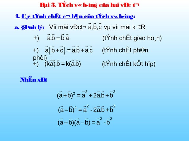 Tich vo huong cua hai vecto | PPT