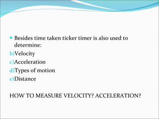 Ticker timer | PPT