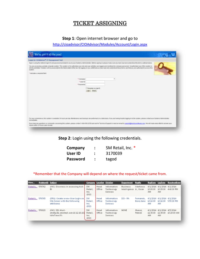 Ticket assigning | PDF