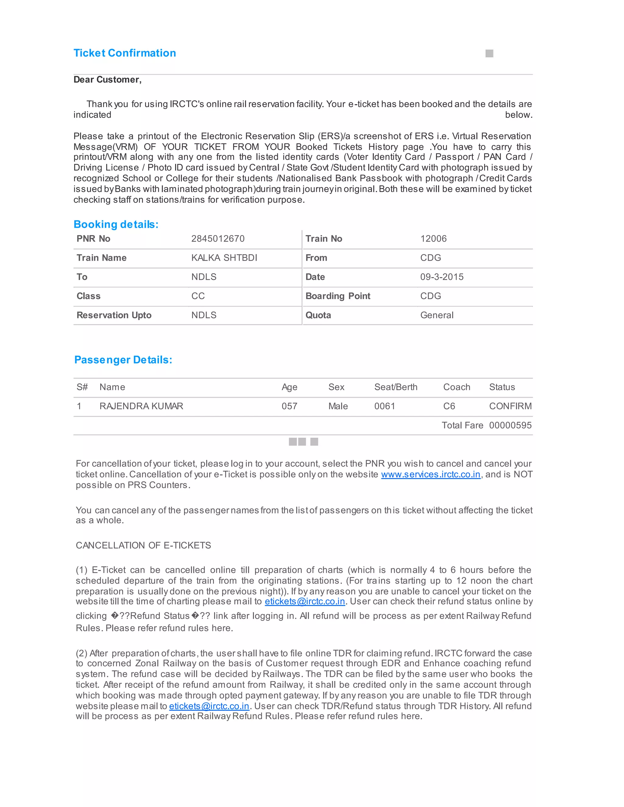 Ticket confirmation | DOCX