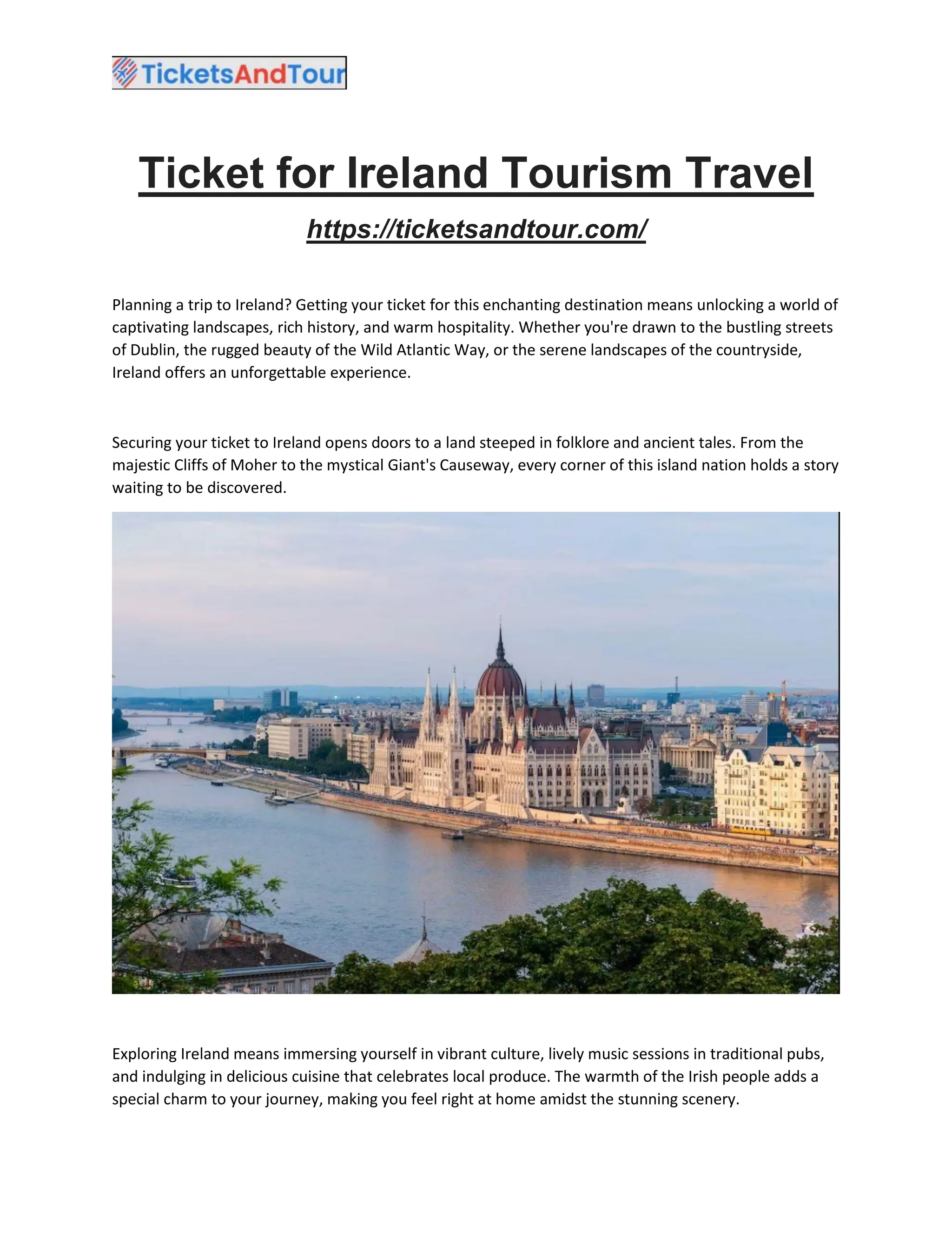Ticket for Ireland Tourism Travel.1234pdf | PDF