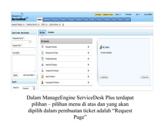 Ticketing pada manage engine servicedisk plus | PPTX