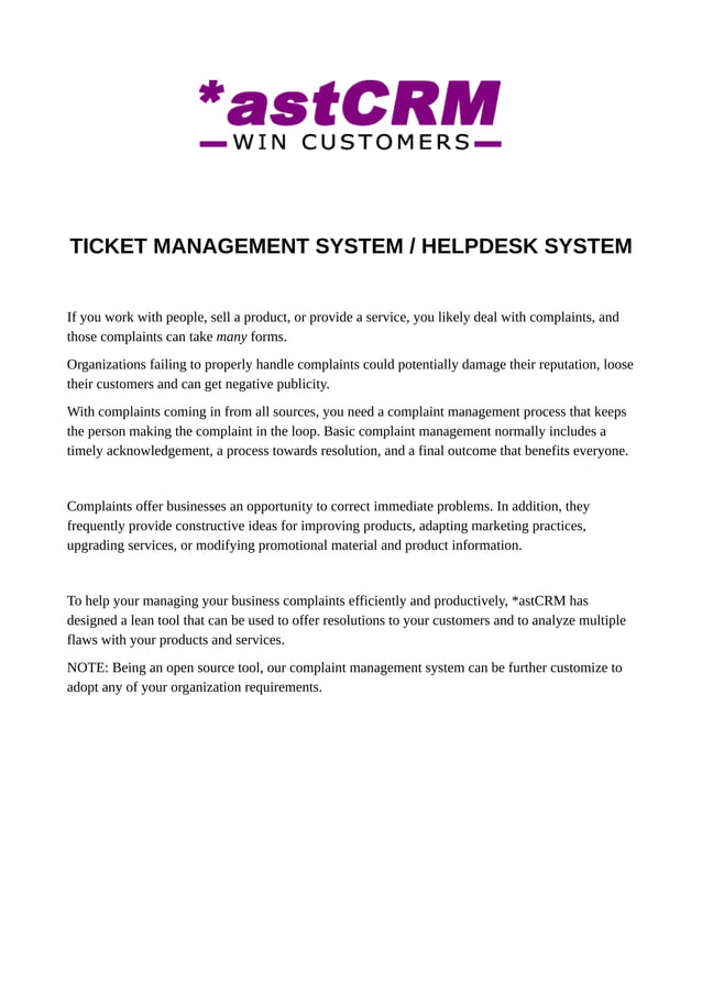 Ticket management solution | PDF | IT and Internet Support | Internet