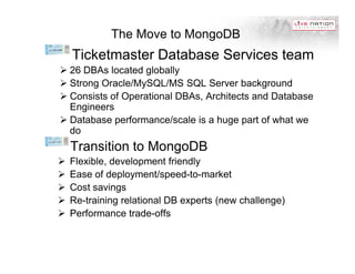 A Front-Row Seat to Ticketmaster’s Use of MongoDB | PPT