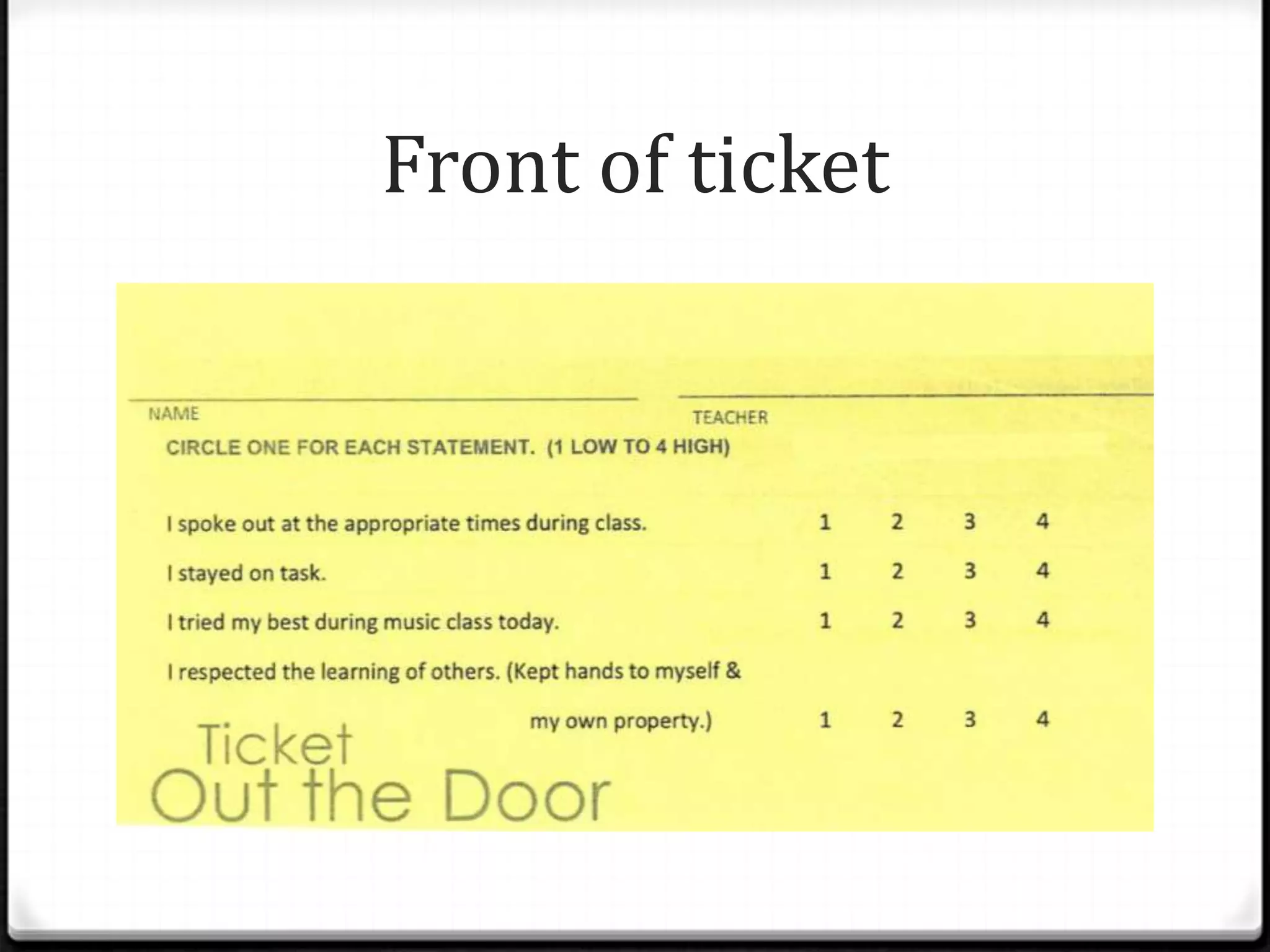 Ticket out the door | PPTX | Educational Assessment | Education