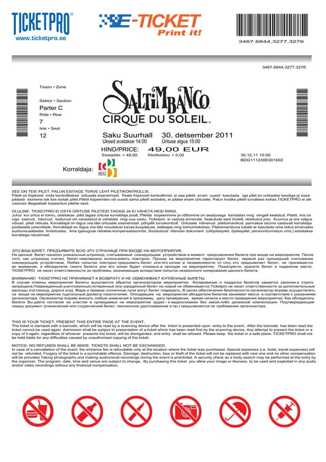 Ticketpro e ticket-148325 | PDF | Travel Preparation and Advice | Travel