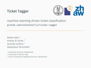 Ticket Tagger: Machine Learning Driven Issue Classification | PDF