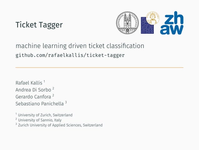 Ticket Tagger: Machine Learning Driven Issue Classification | PPT