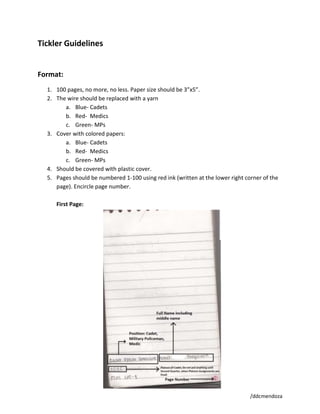 Tickler guidelines | PDF