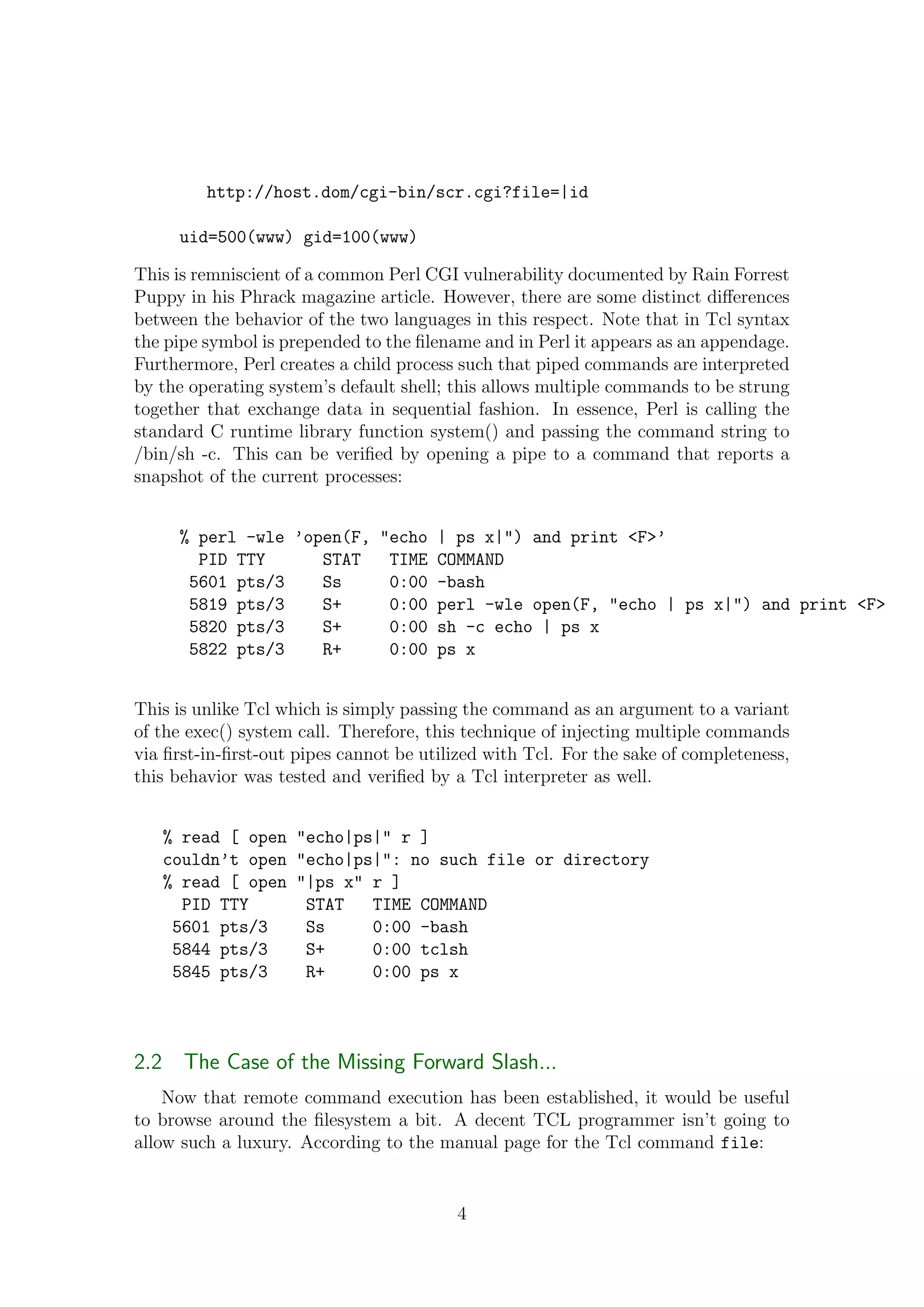 Tickling CGI Problems (Tcl Web Server Scripting Vulnerability Research ...
