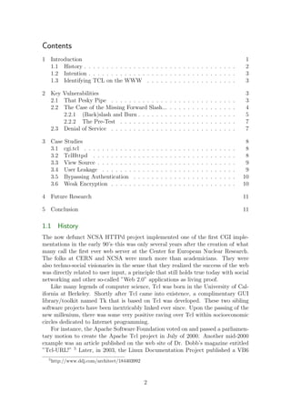 Tickling CGI Problems (Tcl Web Server Scripting Vulnerability Research) | PDF