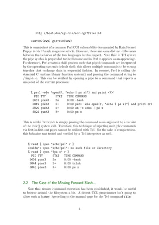 Tickling CGI Problems (Tcl Web Server Scripting Vulnerability Research) | PDF