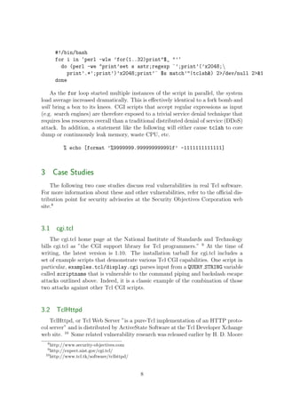 Tickling CGI Problems (Tcl Web Server Scripting Vulnerability Research) | PDF