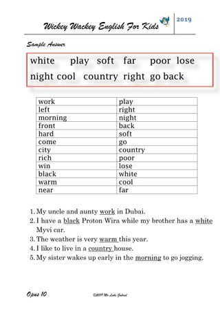 UPSR GRAMMAR EXERCISE | PDF