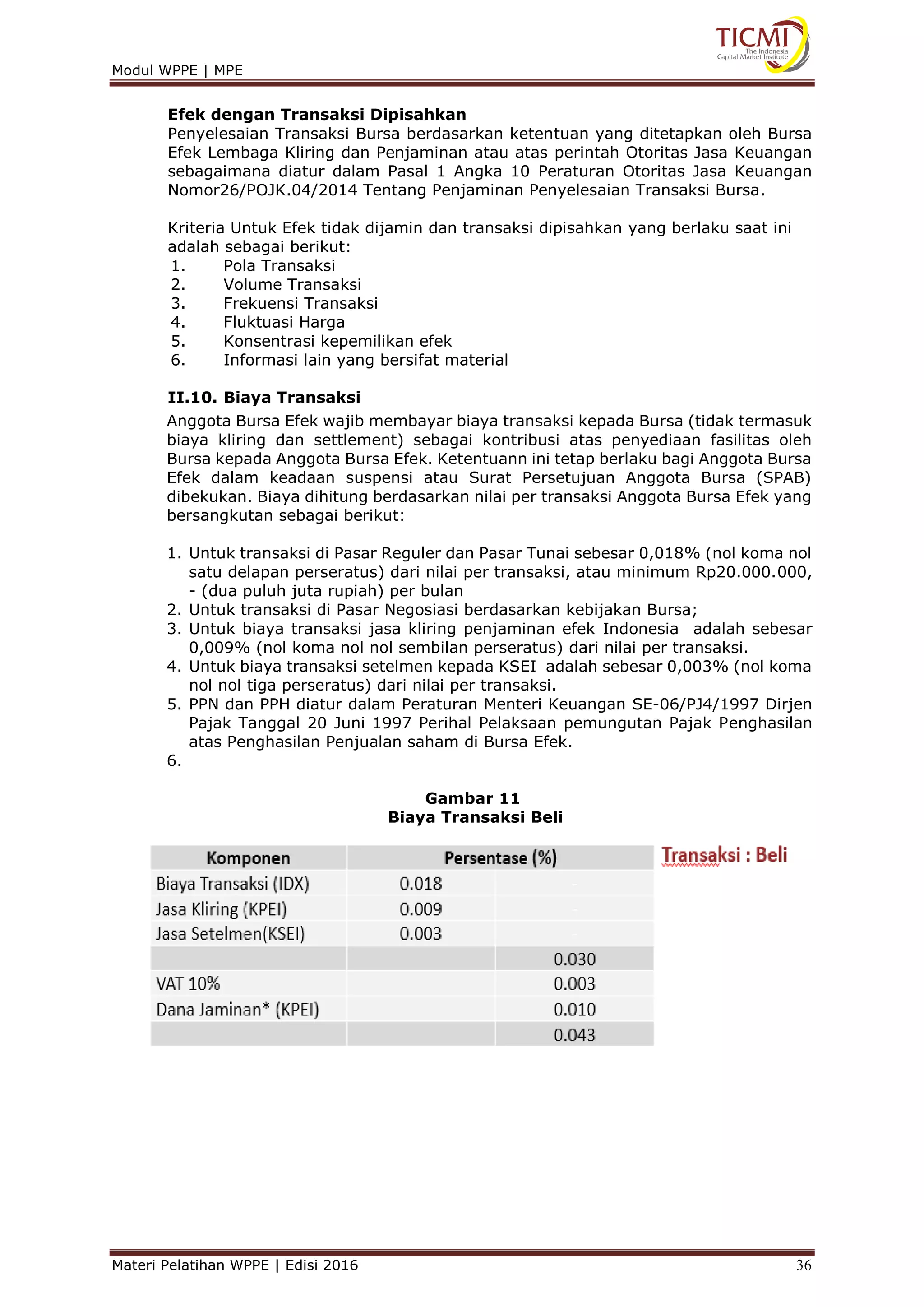 Ticmi mpe-mekanisme perdagangan efek | PDF