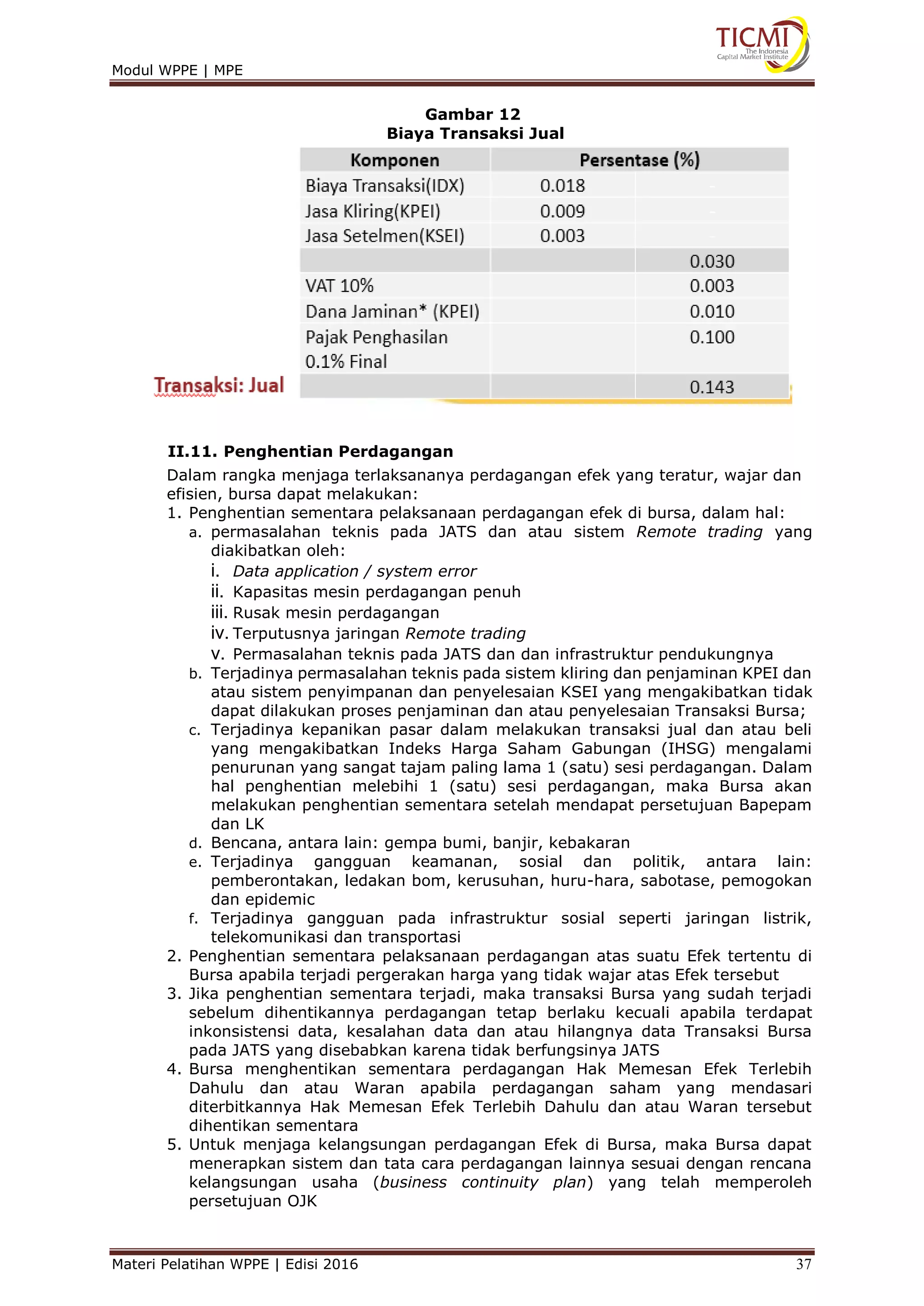 Ticmi mpe-mekanisme perdagangan efek | PDF