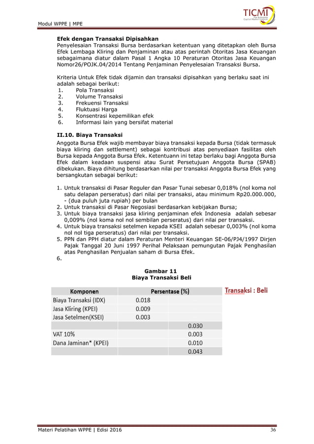 Ticmi mpe-mekanisme perdagangan efek | PDF