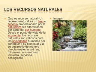 Tic LOS RECURSOS NATURALES | PPTX