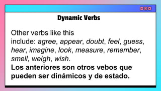 Stative and Dynamic Verbs | PPT