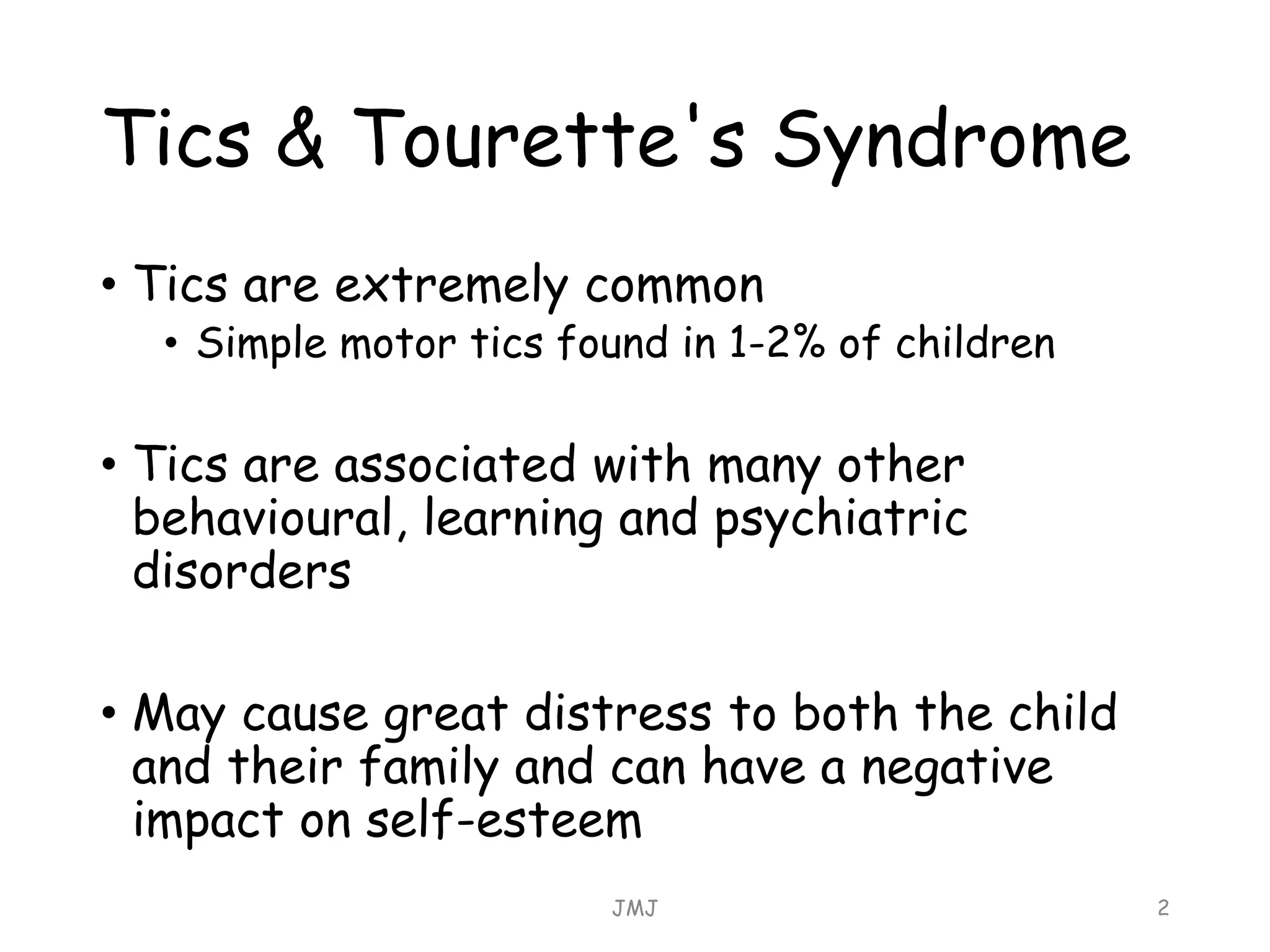 Tics and tourette's syndrome | PPTX