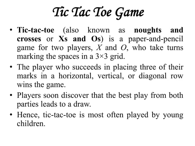 Tic Tac Toe | PPTX
