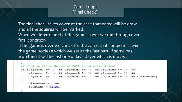 Tic tac toe c++ programing | PPT | Programming Languages | Computing