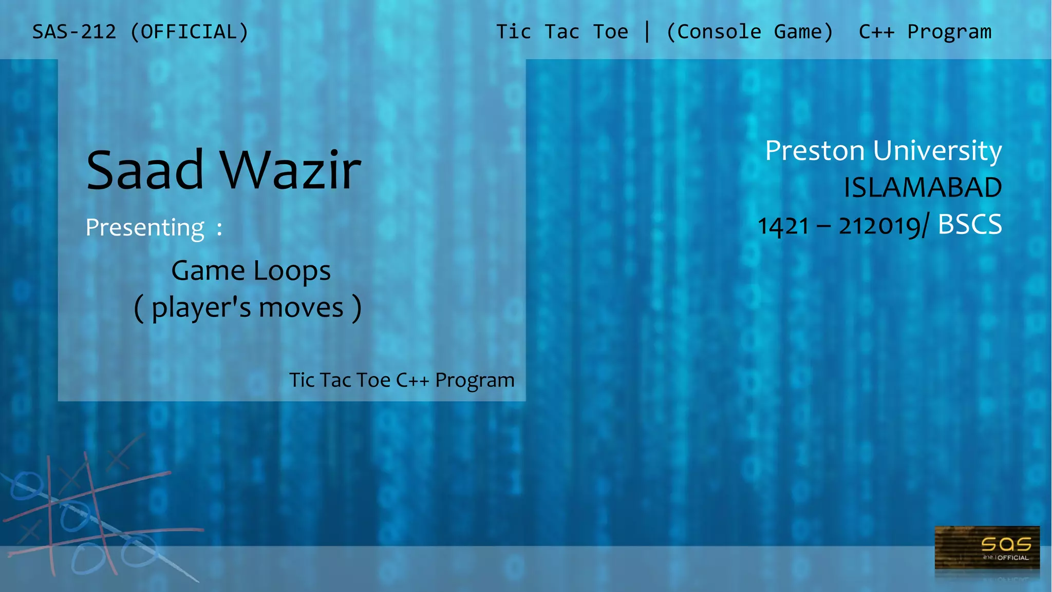 Tic Tac Toe C Project Presentation Ppt Programming Languages Computing 8066