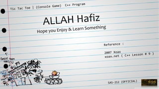 Tic tac toe c++ project presentation | PPT