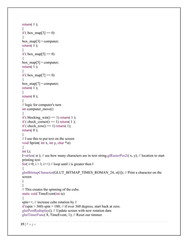 Tictactoe game management system project report.pdf | 3-D Graphics | Computer Software and ...