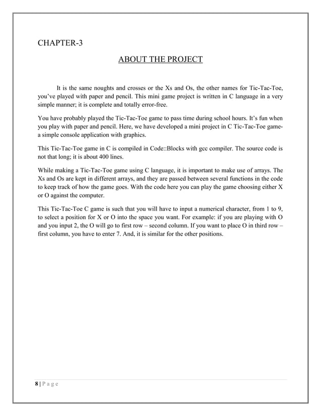 Tictactoe game management system project report.pdf | 3-D Graphics ...