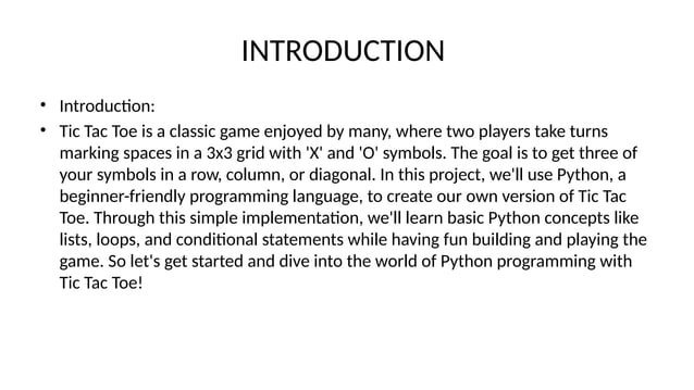 TIC TAC TOE GAME Real time projects.pptx