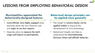 Understanding the small hurdles that block community engagement, with behavioural design ...