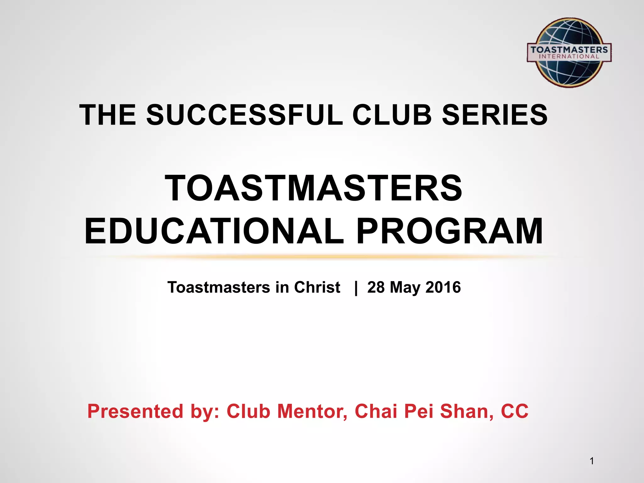 Successful Club Series_Toastmasters Education Program | PPT
