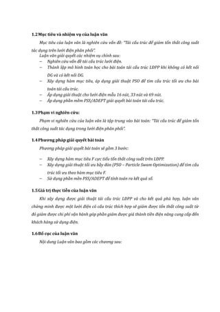 Tái cấu trúc để giảm tổn thất công suất tác dụng trong lưới điện phân ...