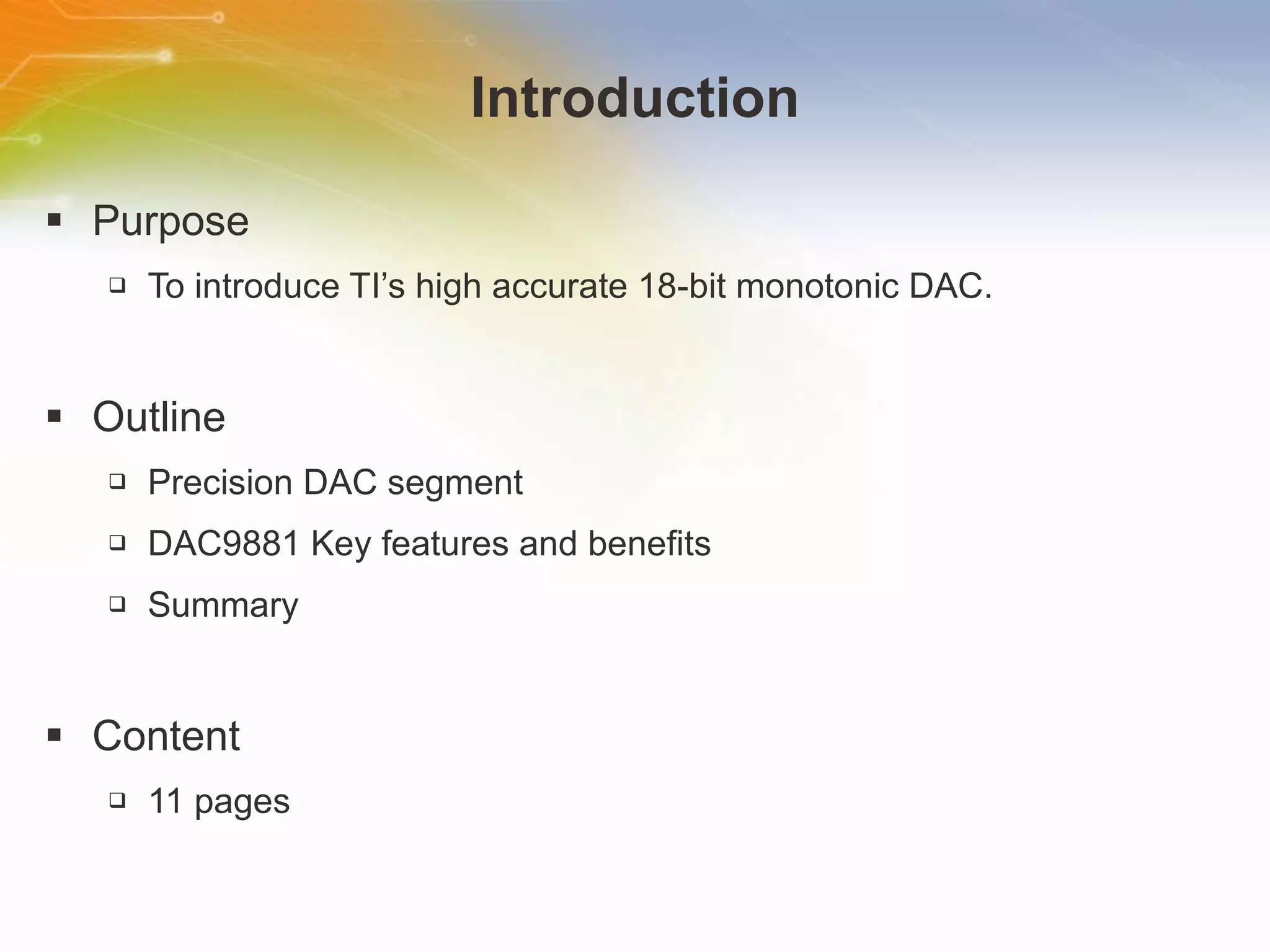 DAC9881 18-Bit Monotonic DAC | PPT | Digital Audio | Computer Software ...