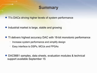 DAC9881 18-Bit Monotonic DAC | PPT | Digital Audio | Computer Software ...
