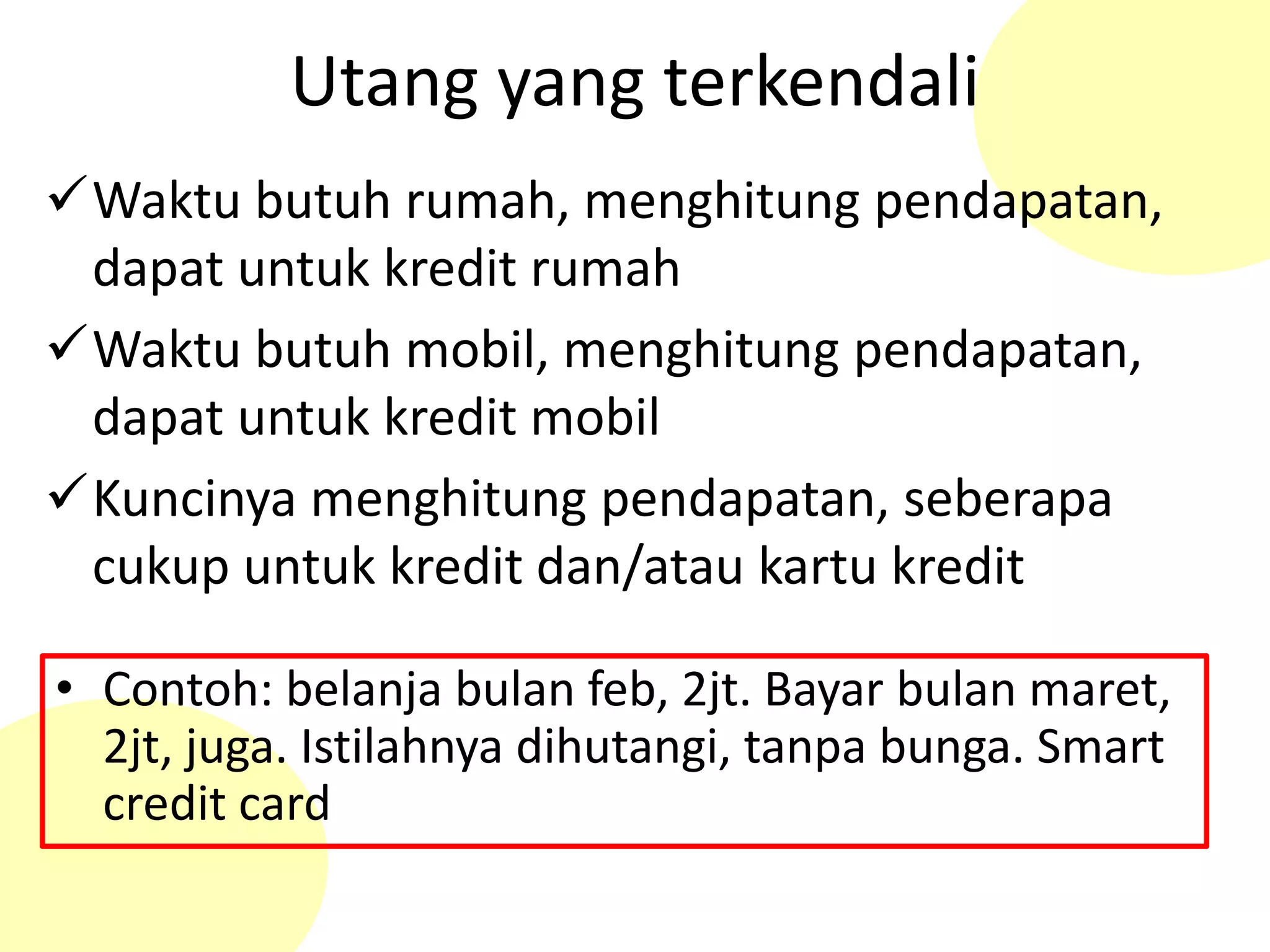 Tidak banyak yang mengerti keuangan | PPTX