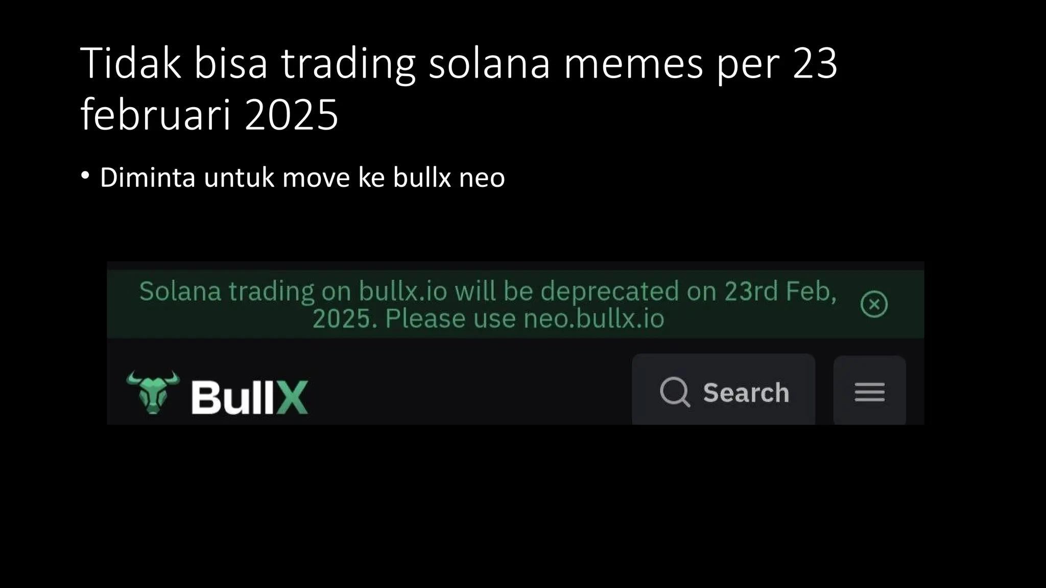 tidak bisa trading solana memes di bullx , pindah kemana.pptx