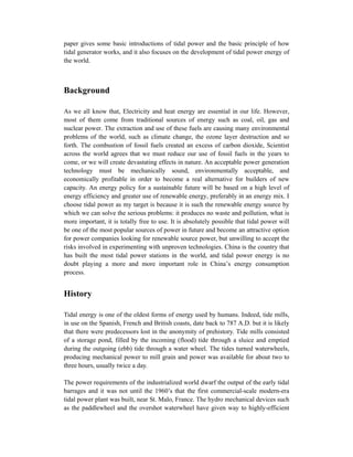 Tidal energy | PDF | Power and Energy Industry | Industries