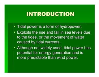 Tidal and Wind Power | PDF