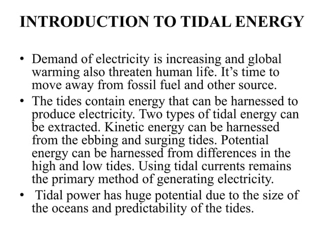 Tidal energy technology | PPTX