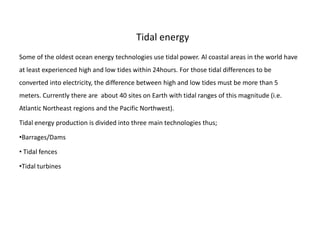 Tidal and wave energy | PPTX