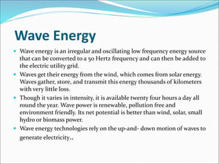 Introduction of Tidal and Wave energy principles | PPT