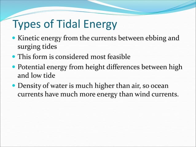 Introduction of Tidal and Wave energy principles | PPT | Geology | Science