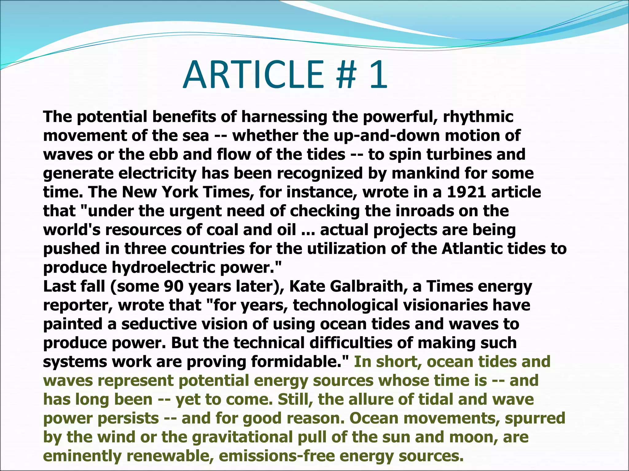 Tidal energy | PPT