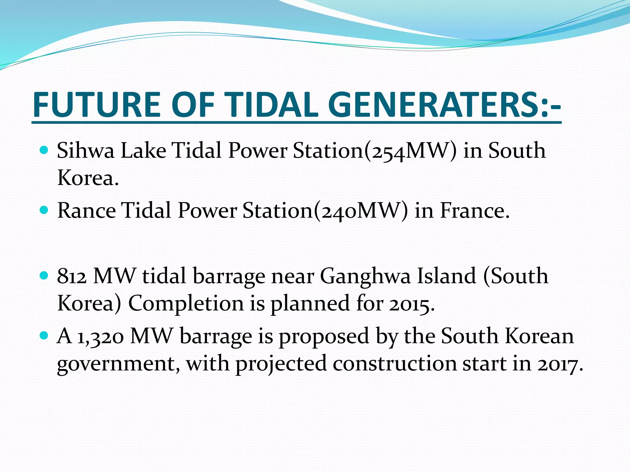 Tidal generaters how do they work | PPTX