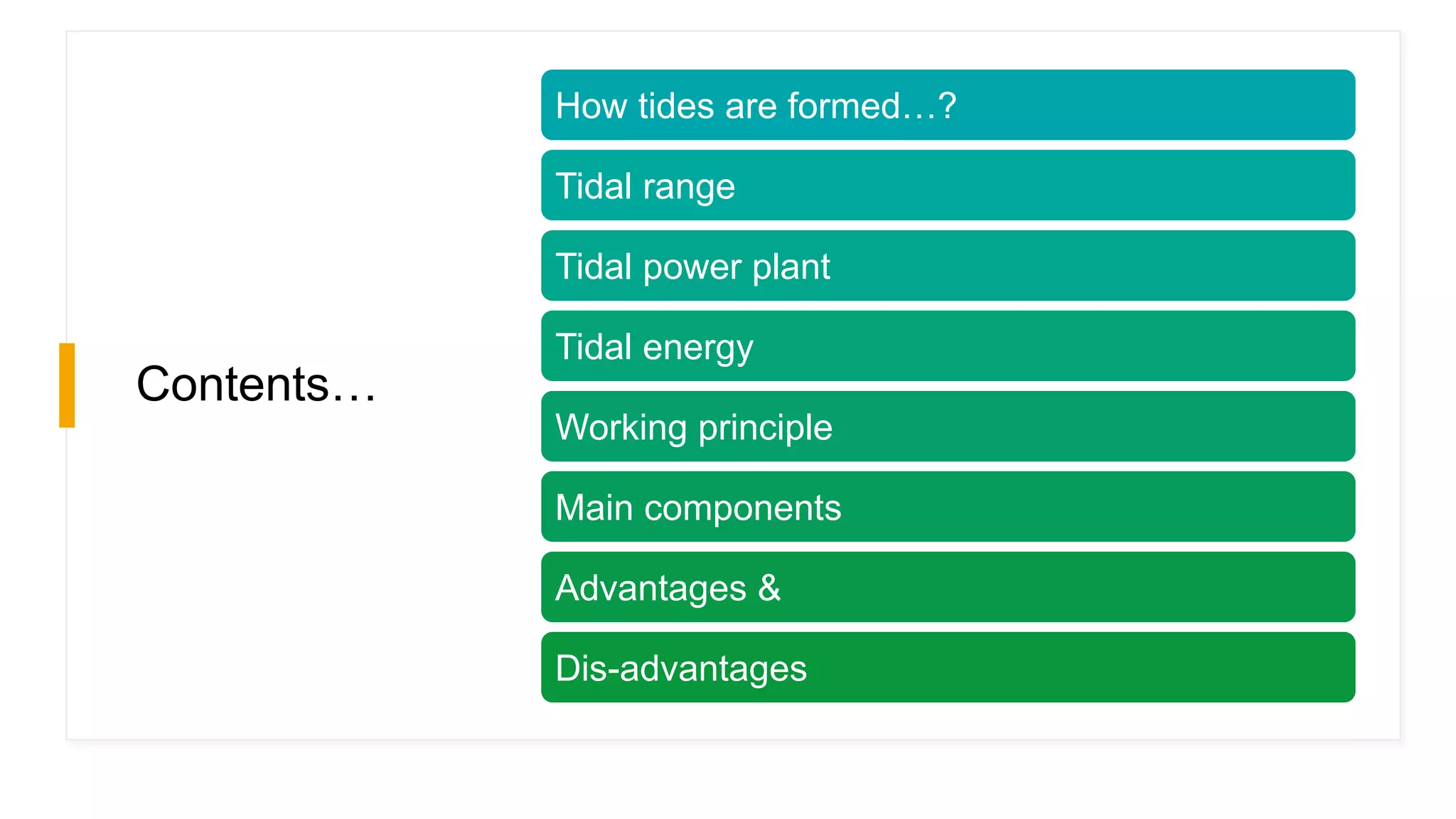 Construction and working of Tidal power plant | PPTX