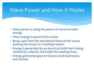 Tidal and Wave Power | PPTX