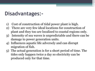 Tidal power generating method ppt | PPTX