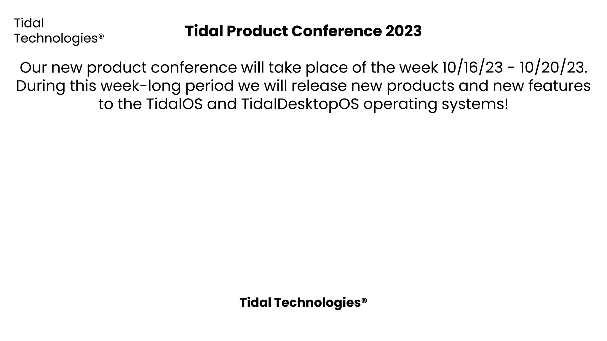 Tidal Product Conference 2023 | PPTX